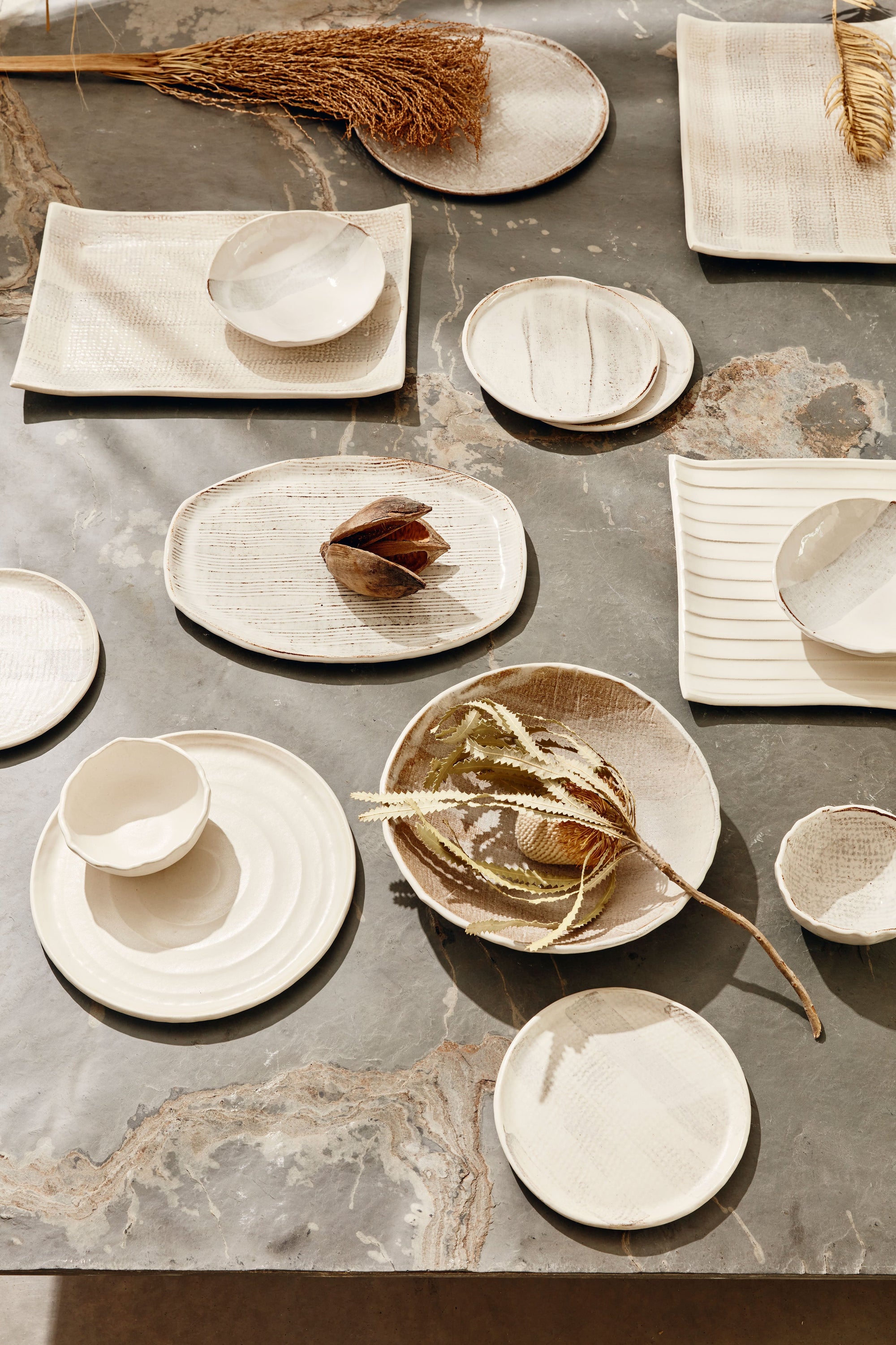 Grey Stone Ceramic Plate